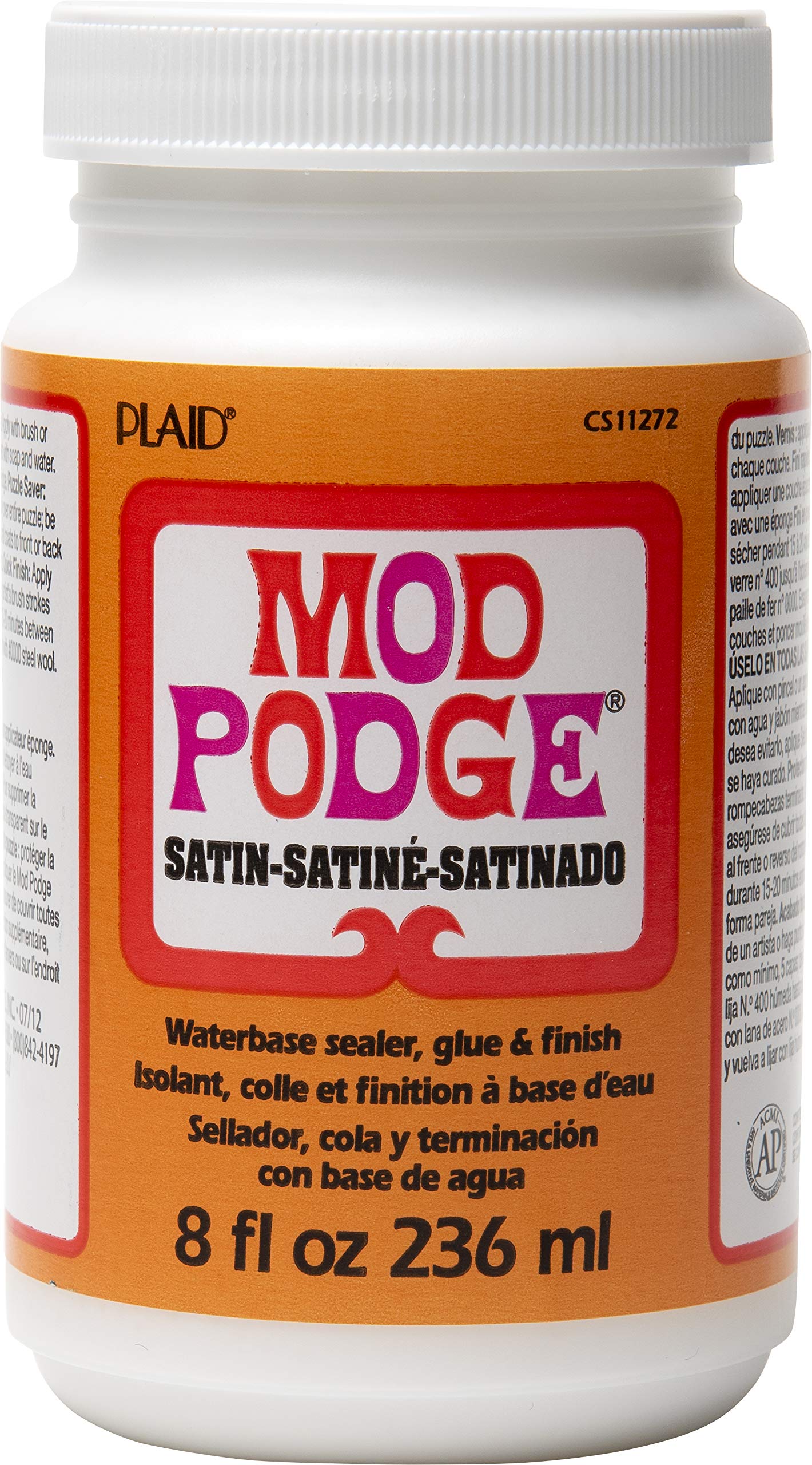 Mod Podge CS11272 8 fl. oz. Decoupage Satin Glue, 8 ounce, Clear