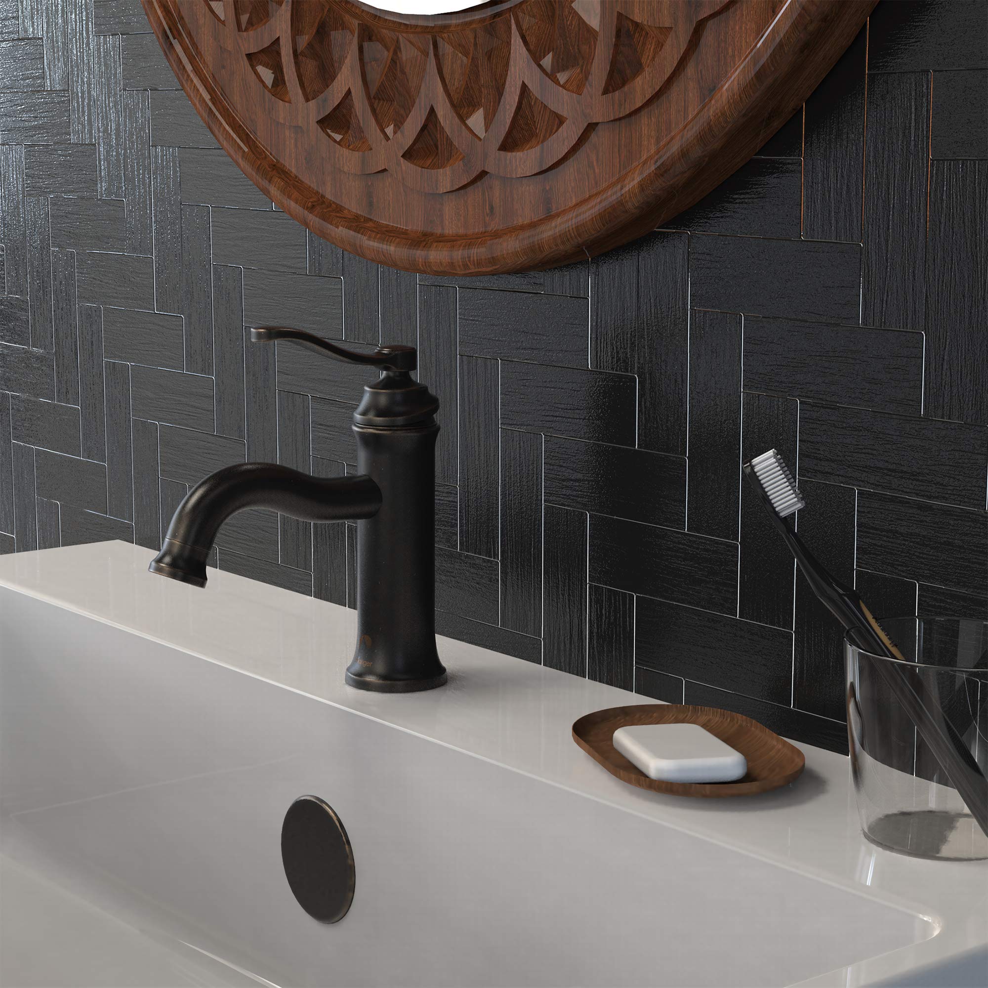 Belanger Single Handle Bathroom Sink Faucet with Drain, Oil Rubbed Bronze
