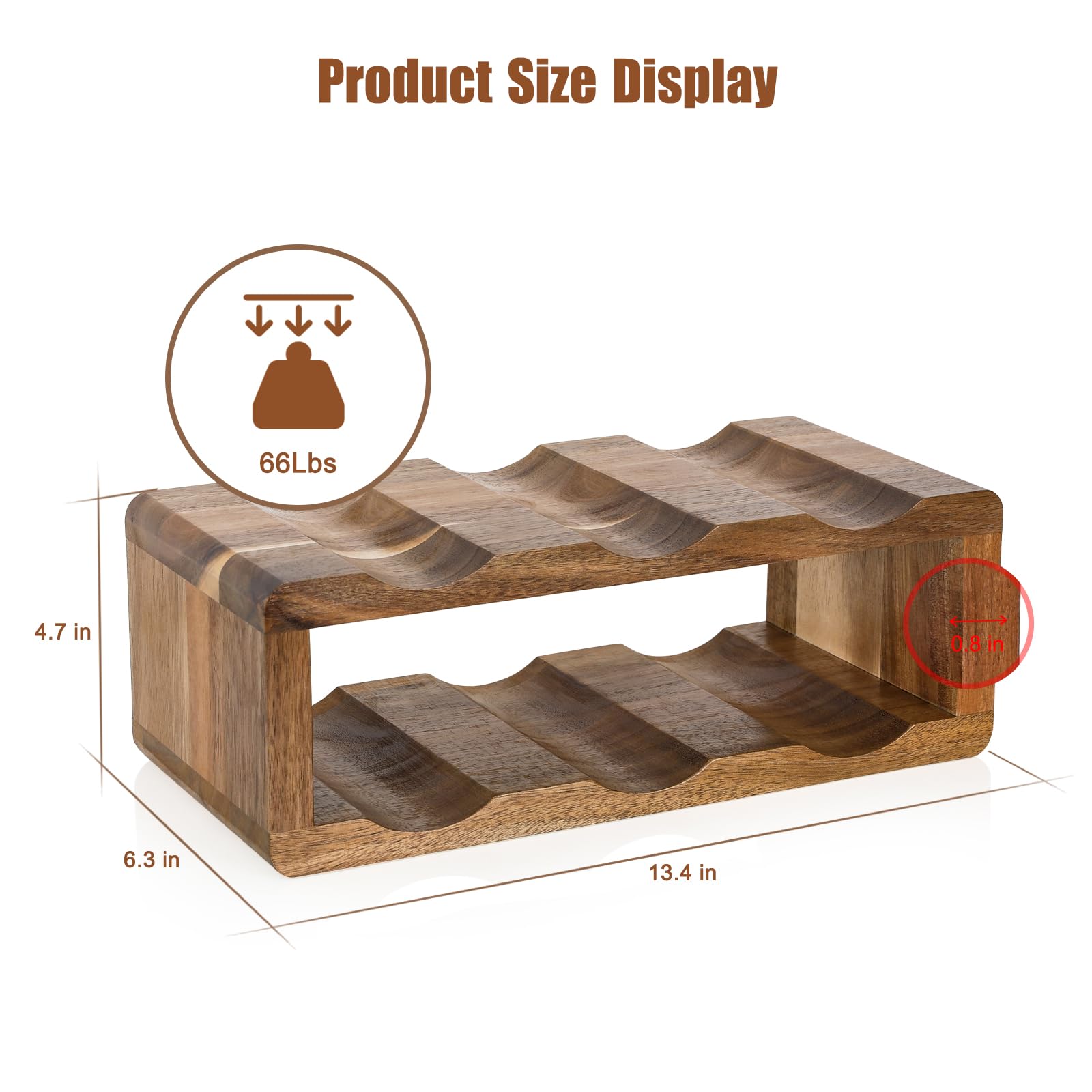 Jotboom Wine Rack Countertop 14-Bottle Wine Rack Wood Wine Bottle Holder Stand Free Standing 4-Tier Wine Storage Wine Shelf Organizer Perfect for Home Décor Bar Gifts
