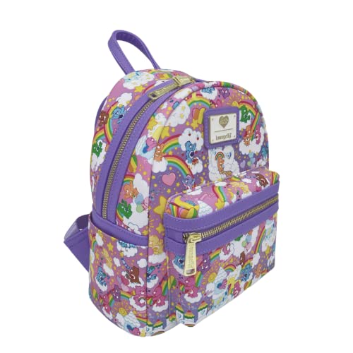 Loungefly Exclusive Care Bears Rainbow All Over Print Double Strap Shoulder Bag