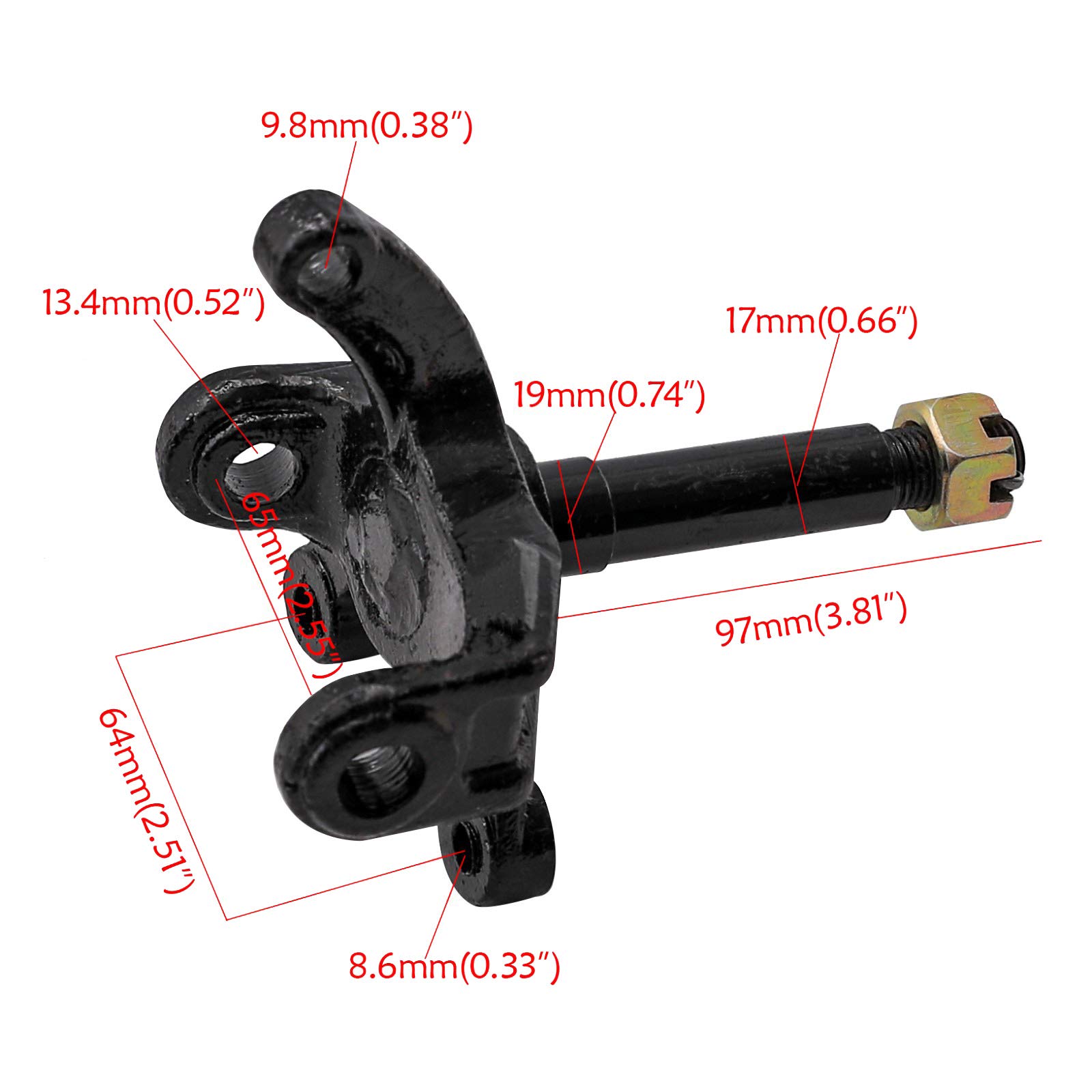 WPHMOTO Rear Axle Shaft Kit with 4.10-6 Front/Rear Wheels Tires Rims Brake Assembly and Chain & Sprocket & Steering Knuckle Kit for Go Kart Quad Trike Drift Bikes