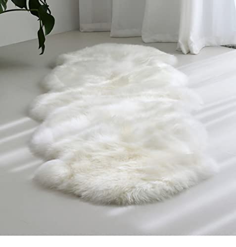 Sheepskin Ranch Real Long Wool Sheepskin Rug for Natural Home Decor, 6 x 2 Feet (Double)