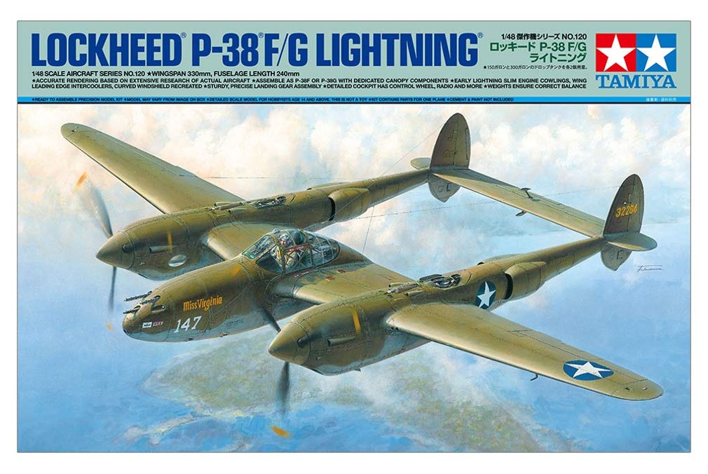 Tamiya TAM61120 1: 48 Lockheed P-38F P-38G Lightning [Model Building Kit]