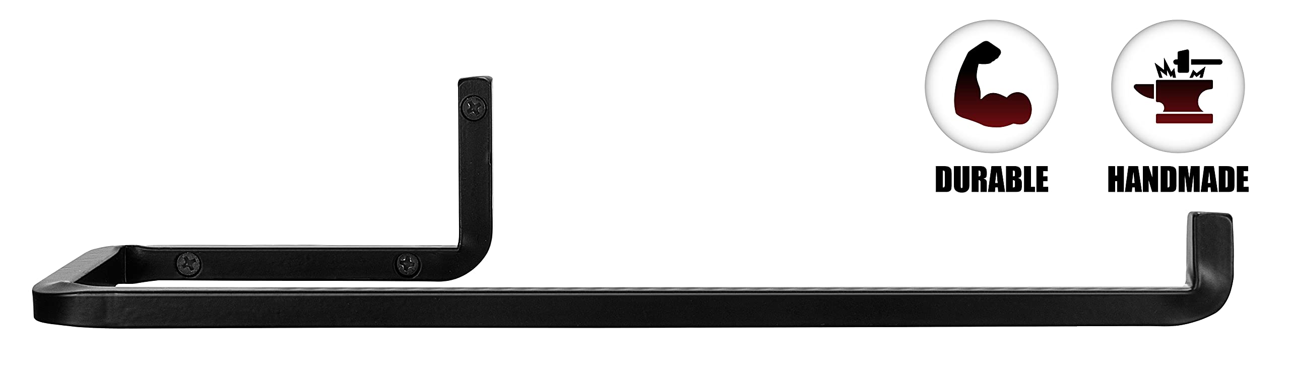 Wrought Iron Wall Mount Basic Paper Towels Holder for Kitchen, Rustic Towel Rack