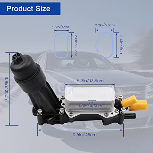 B.ZSSY Oil Filter Housing Adapter Engine Oil Cooler Assembly for 2014-2017 Jeep Wrangler Grand Cherokee Dodge Charger Journey Challenger Ram Chrysler 200 300 3.6L V6 for 68105583AF 68105583AE
