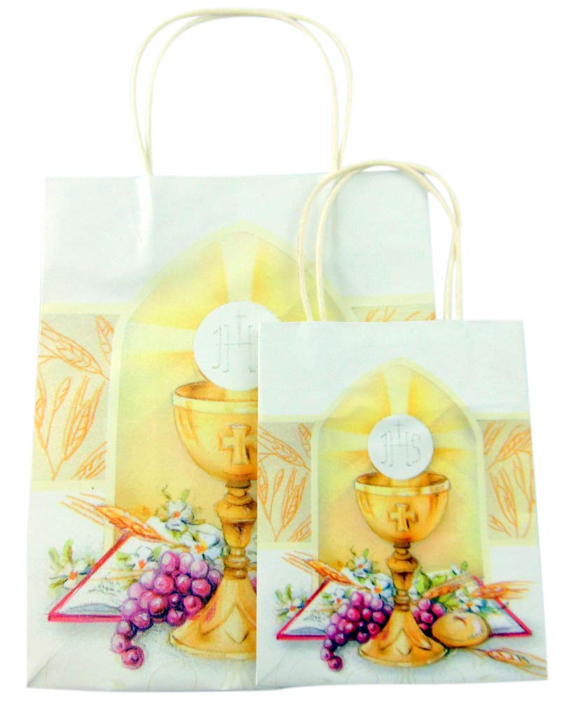 First Communion Gift Bag with Bread of Life Chalice Image for Boys or Girls