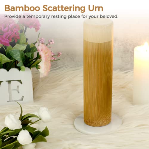 Bamboo Scattering Urn Set, 4PCS Small Bamboo Scattering Urns for Human Ashes, Cremation Ashes Tube Urns for Human Male Female Ashes, Dog Cat Pet Ashes Tube Urn