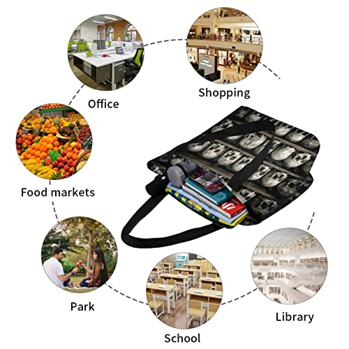 Skulls Head Bones Death Skull Women's Shoulder Handbag Portable Tote Bag Storage Handle Bag