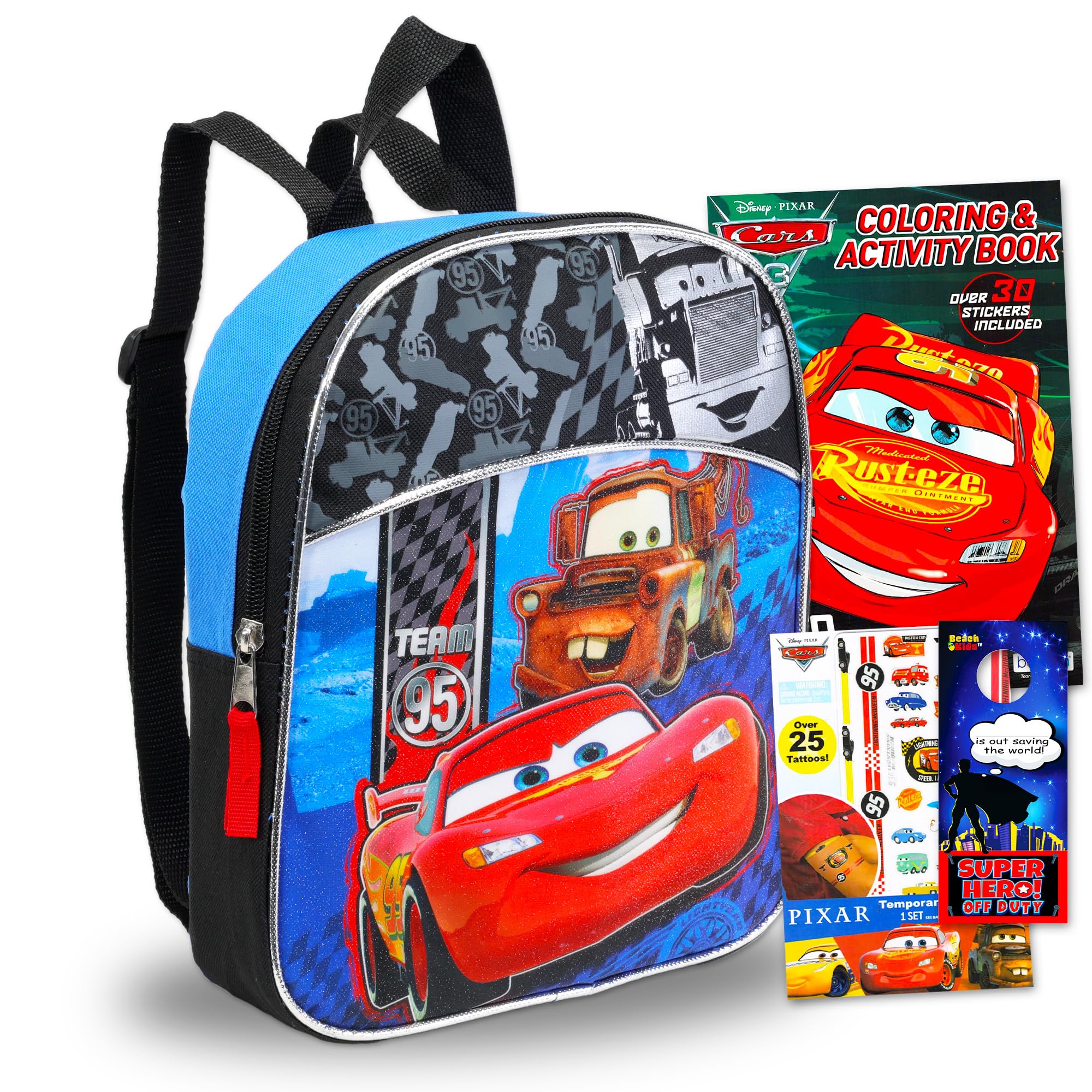 Disney Cars Backpack for Toddlers ~ Deluxe 11" Mini Cars Preschool Backpack