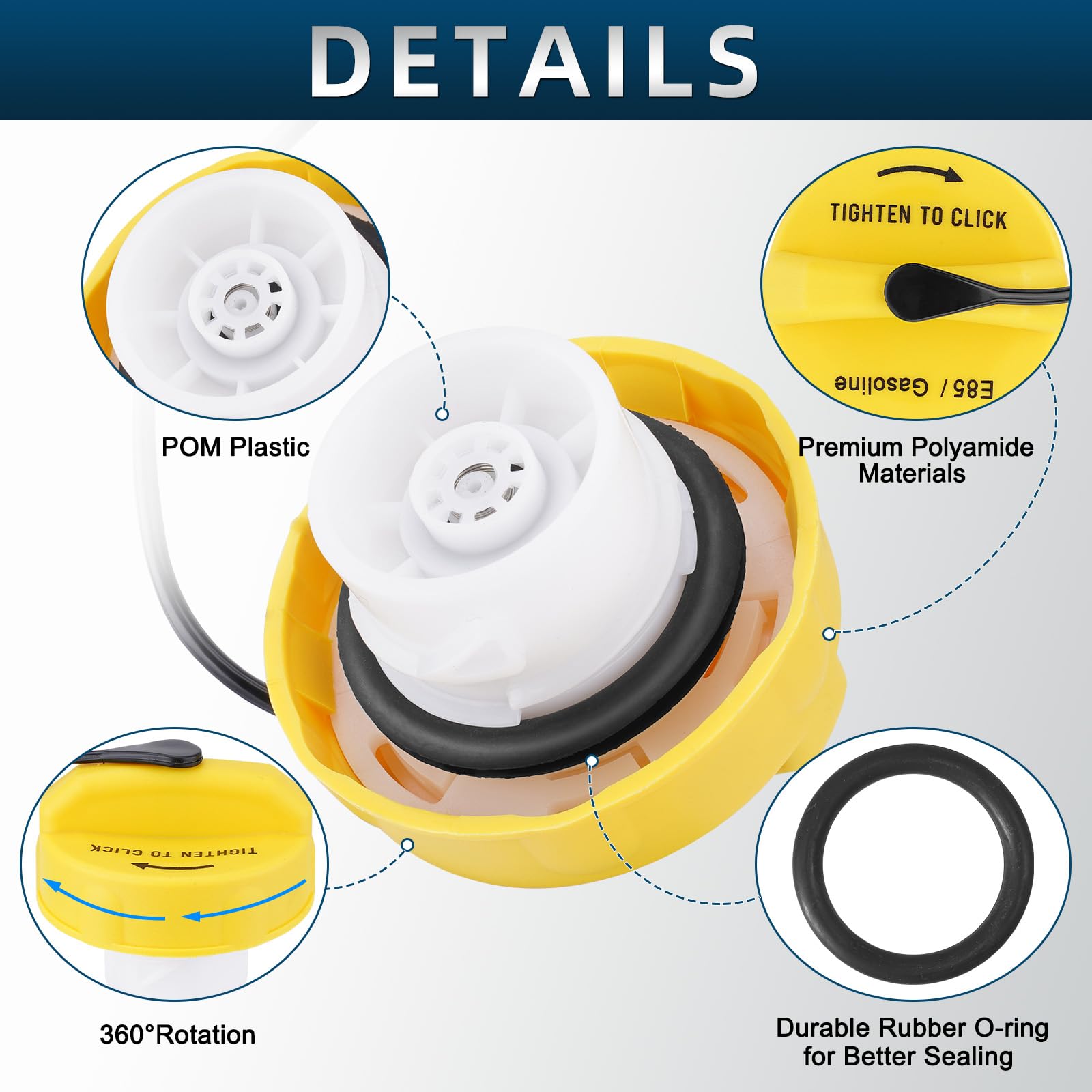 Fuel Tank Cap Gas Cap Compatible with Dodge Jeep Chrysler, 2011-2019 Journey, 2014-2017 Cherokee, 2011-2013 Grand Cherokee,2008-2019 Grand Caravan Replace# 52030379AB