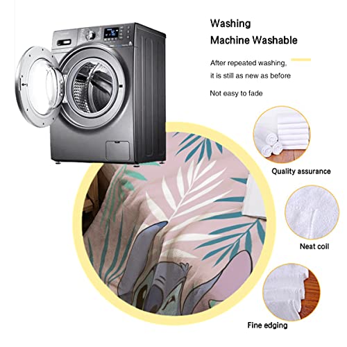 Palm Leaves Pink-Background Throw Blanket Ultra-Soft Comfortable Cartoon 50β X 40" Blankets Flannel Xmas Gifts Fits Couch Sofa Office Suitable for All Season