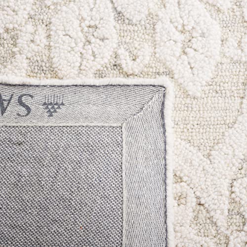 Safavieh Blossom Collection 6' x 6' Square Ivory/Grey BLM108F Handmade Medallion Wool Area Rug