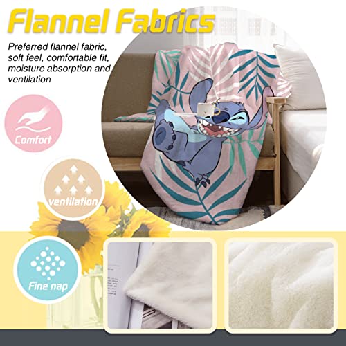Palm Leaves Pink-Background Throw Blanket Ultra-Soft Comfortable Cartoon 50β X 40" Blankets Flannel Xmas Gifts Fits Couch Sofa Office Suitable for All Season
