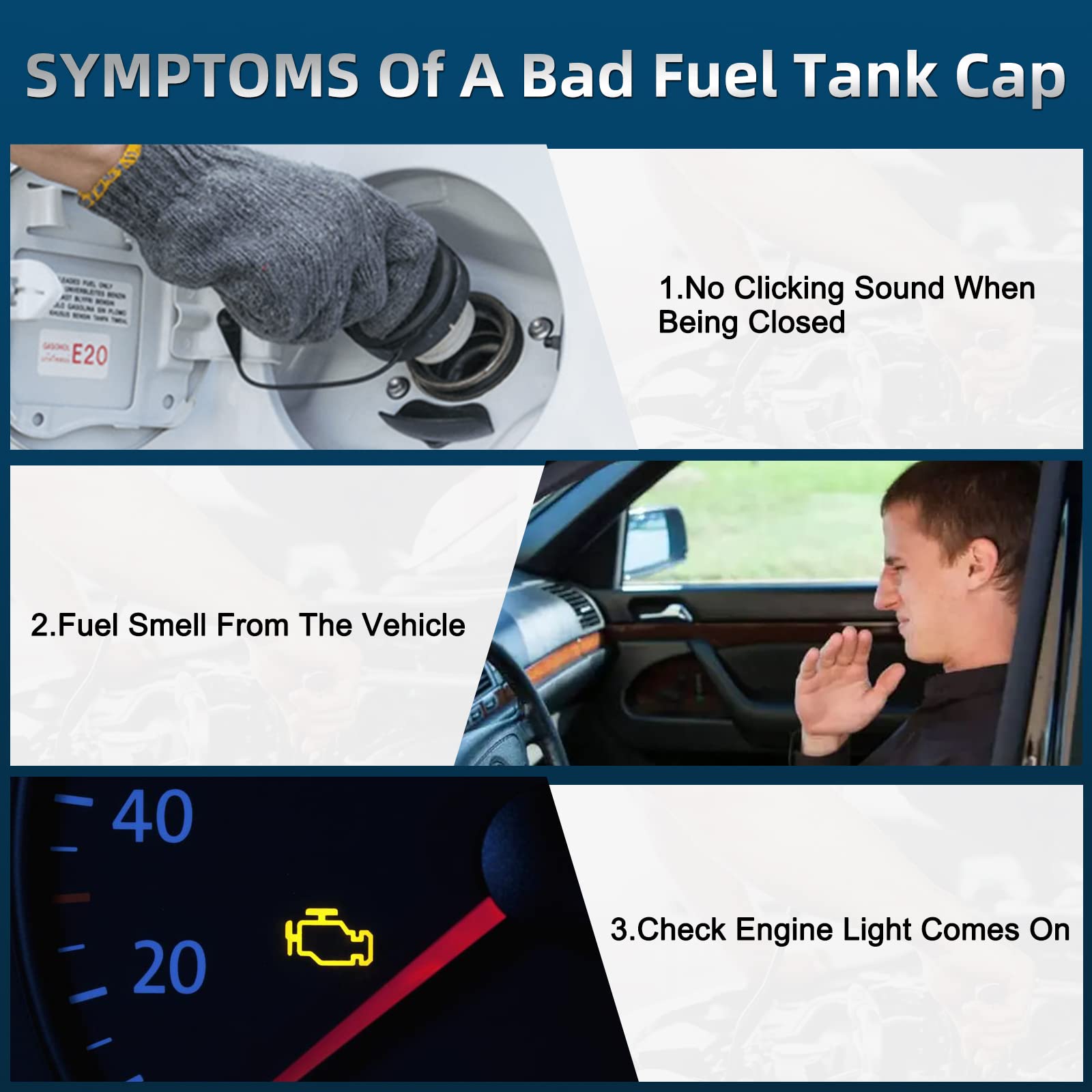 Fuel Tank Cap Gas Cap Compatible with Dodge Jeep Chrysler, 2011-2019 Journey, 2014-2017 Cherokee, 2011-2013 Grand Cherokee,2008-2019 Grand Caravan Replace# 52030379AB