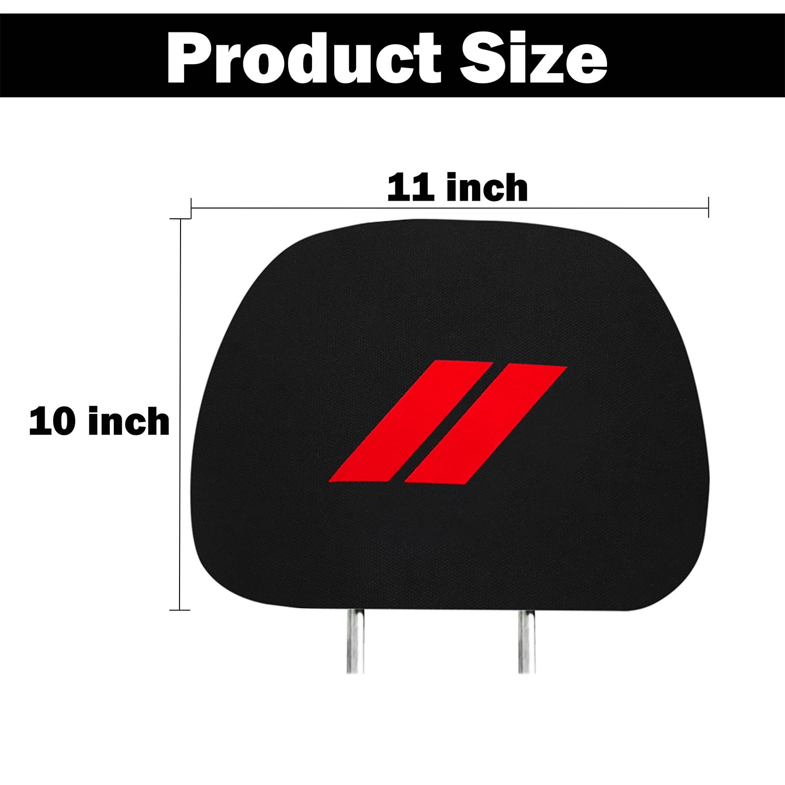 YOSRTER Headrest Covers for Dodge Charger Challenger Durango Accessories Soft Black Fabric Head Rest Cover Universal Fit to All Car/Truck Models 2 Pack(Red Trim)