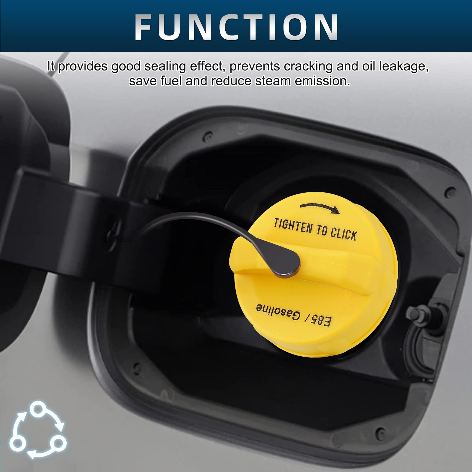 Fuel Tank Cap Gas Cap Compatible with Dodge Jeep Chrysler, 2011-2019 Journey, 2014-2017 Cherokee, 2011-2013 Grand Cherokee,2008-2019 Grand Caravan Replace# 52030379AB