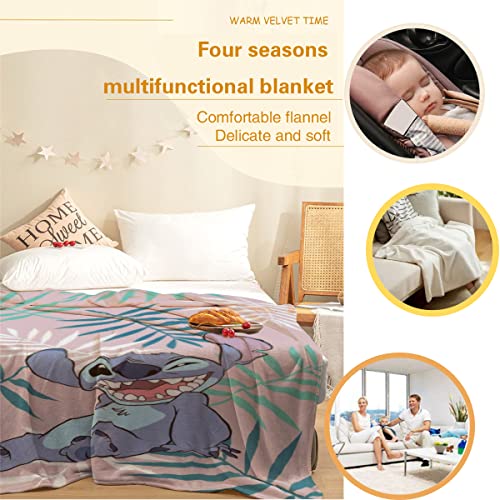 Palm Leaves Pink-Background Throw Blanket Ultra-Soft Comfortable Cartoon 50β X 40" Blankets Flannel Xmas Gifts Fits Couch Sofa Office Suitable for All Season
