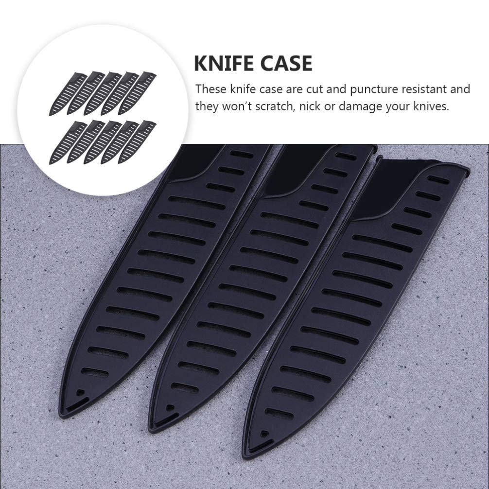 WINOMO 10pcs Edge Guards Cover Sleeves Plastic Cover Case Protectors for Chopping Cutter Black