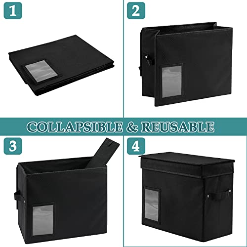 ZOOS Storage Bins with Lids and Handles, 2 Pack Large Collapsible Storage Bins for Clothes, Fabric Storage Boxes Organizer Containers with Cover for Home Bedroom Closet Office, 15.4x8.1x12.2in