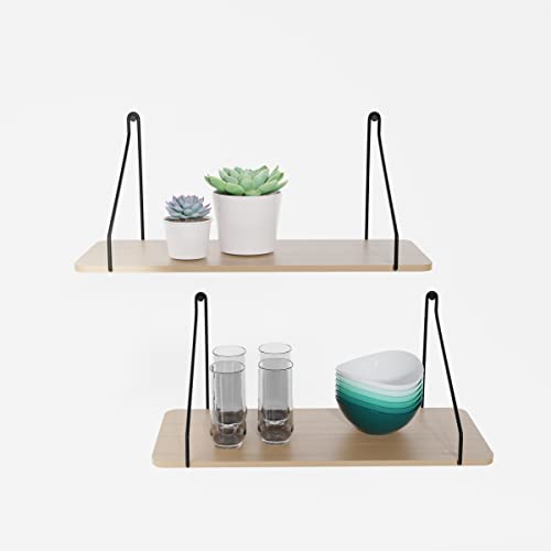 Solisaria Designs Floating Shelves, 16" Modern Decorative Wall Shelf Decor 2pk, Display Organizer for Bedroom, Bathroom, Living Room Corner Shelf, Rustic Wall Decor for Bedroom