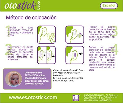 Otostick Baby, Aesthetic Correctors for Prominent Ears, Contains 8 Correctors and 1 Cap, 3+ Months