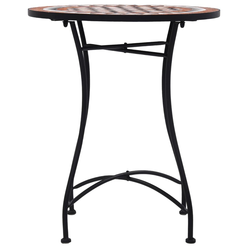PSFANMZX Mosaic Bistro Table,Outdoor Coffee Table,Small Plant Table,Apartment Gardening Balcony,Porch Side Table,for Patio, Backyard,Pool, Brown 23.6" Ceramic
