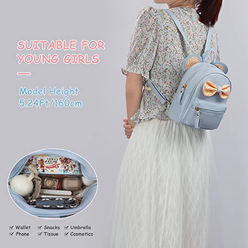SCHUM ARSON Mini Backpack for Girls Cute Bowknot Toddler Backpack Purse Cartoon Mouse Ears Purse Mini Backpack for Teen Girls