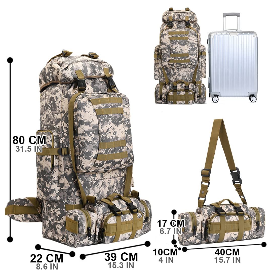 COSCOOA 100L Camping Hiking Backpack Backpacking Backpack Military Backpack for Men Bugout Hiking Bag Survival Rucksack Tactical Bushcraft Backpack Outdoor Camping Bag