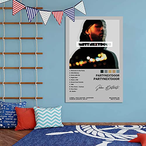 HEMTIK PartyNextDoor Poster Album Cover Poster Wall Art Canvas for Office Decor Unframed 16" x 24"