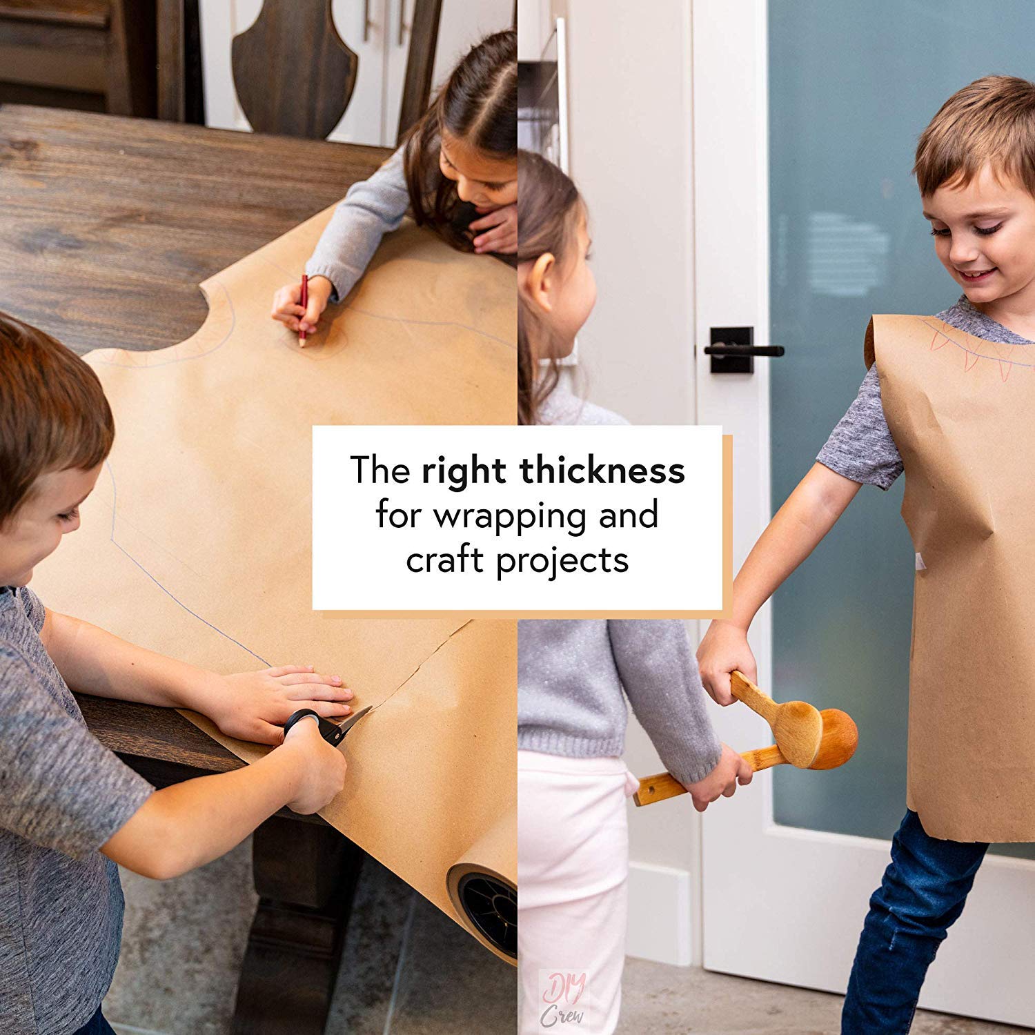 Kraft Paper Roll 30'' x 1800'' (150ft) Brown MEGA Roll - Made in USA 100% Natural Recycled Material - Perfect for Packing, Wrapping, Butcher, Craft, Postal, Shipping, Dunnage and Parcel