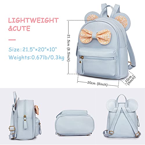 SCHUM ARSON Mini Backpack for Girls Cute Bowknot Toddler Backpack Purse Cartoon Mouse Ears Purse Mini Backpack for Teen Girls