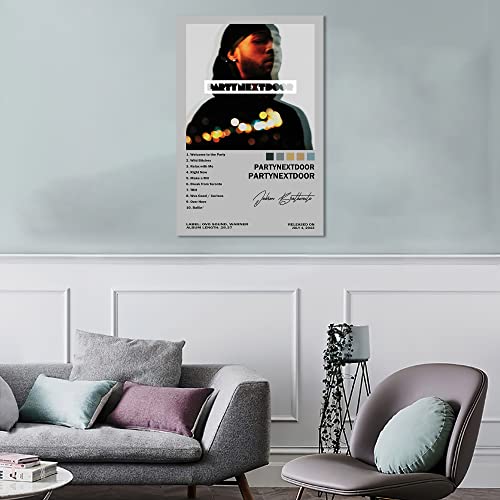 HEMTIK PartyNextDoor Poster Album Cover Poster Wall Art Canvas for Office Decor Unframed 16" x 24"
