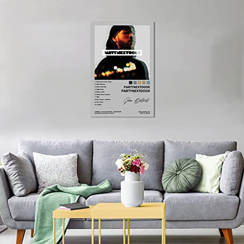 HEMTIK PartyNextDoor Poster Album Cover Poster Wall Art Canvas for Office Decor Unframed 16" x 24"