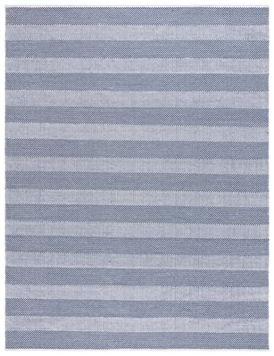 Safavieh Striped Kilim Collection 6' x 9' Ivory/Blue STK802M Flat Weave Cotton Area Rug