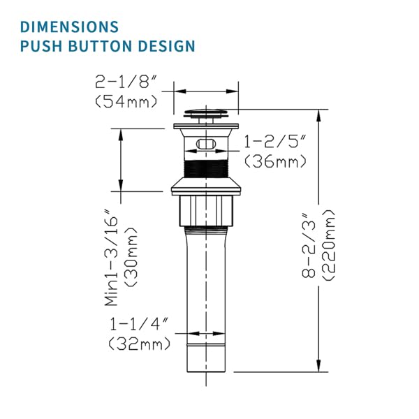 WiCCI Pop-Up Drain Stainless Steel with Overflow Anti-Clogging for Vessel Sink Lavatory Vanity Sink Drain with Strainer Basket, Brushed Nickel