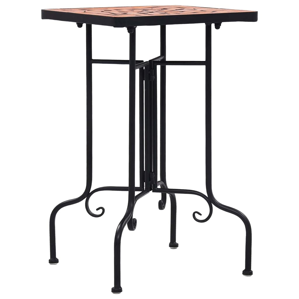 TEWTX7 Mosaic Accent Table Patio Side Table End Table Coffee Table Plant Stand 13.8" x 13.8" x 22" Plant Shelf for Patio Porch Beach Theme Balcony Back Deck Pool Indoor Outdoor Coffee