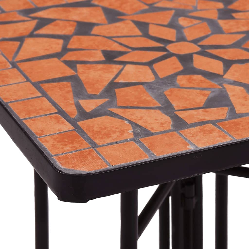 TEWTX7 Mosaic Accent Table Patio Side Table End Table Coffee Table Plant Stand 13.8" x 13.8" x 22" Plant Shelf for Patio Porch Beach Theme Balcony Back Deck Pool Indoor Outdoor Coffee