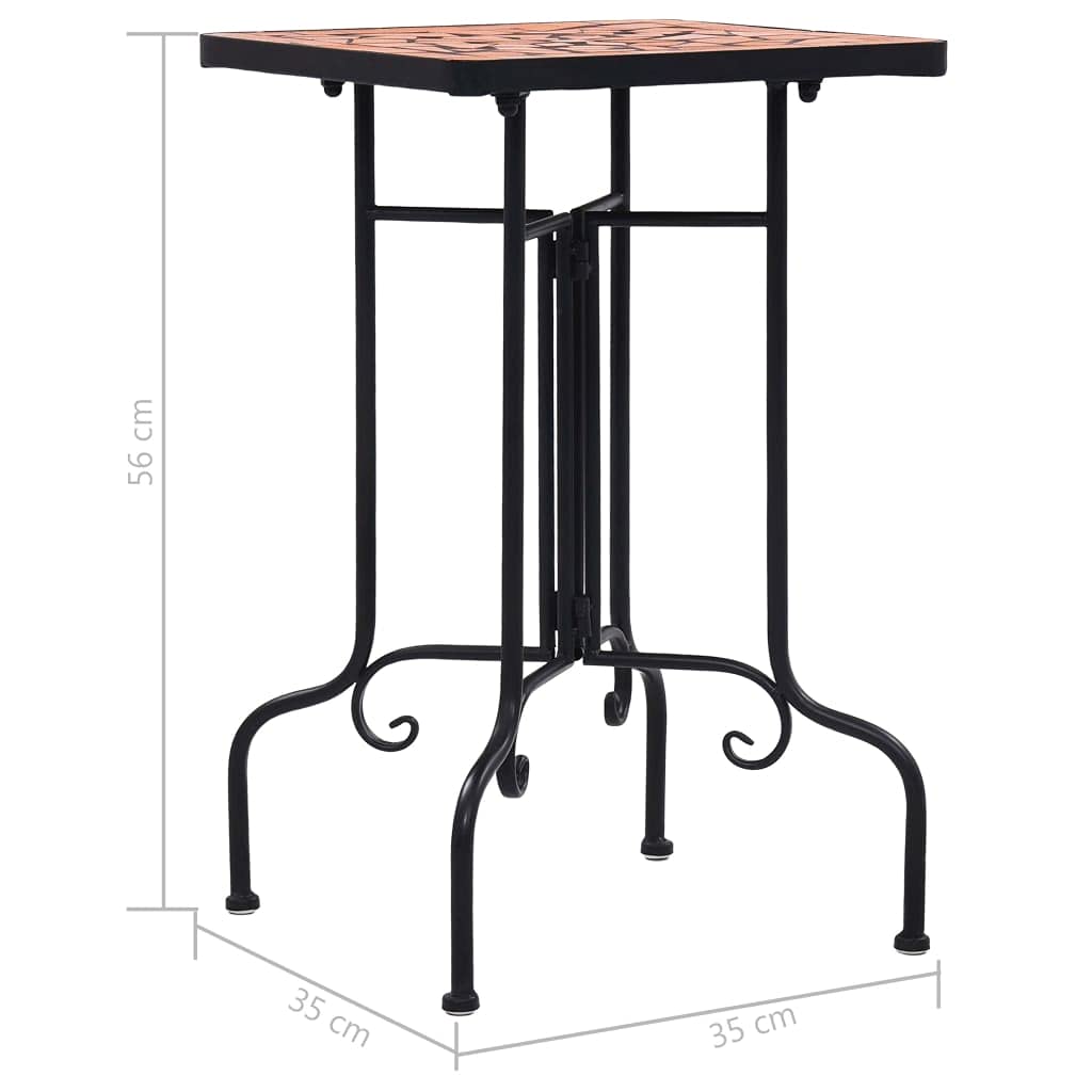 TEWTX7 Mosaic Accent Table Patio Side Table End Table Coffee Table Plant Stand 13.8" x 13.8" x 22" Plant Shelf for Patio Porch Beach Theme Balcony Back Deck Pool Indoor Outdoor Coffee