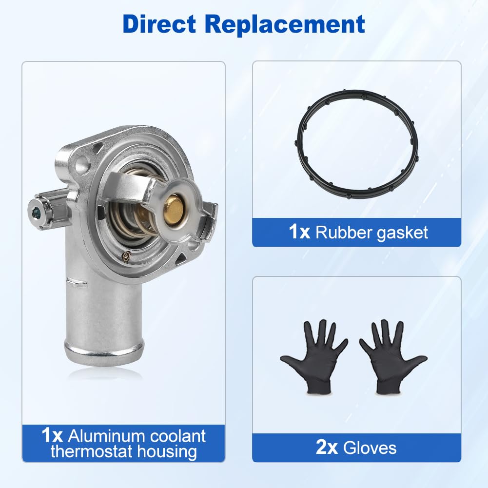 WMPHE Aluminium Engine Coolant Thermostat Housing Compatible with 2011-2019 Dodge Journey/Grand Caravan, 2011-2016 Chrysler Town & Country, 2011-2014 Dodge Avenger/VW Routan Replacement for 5184570AH