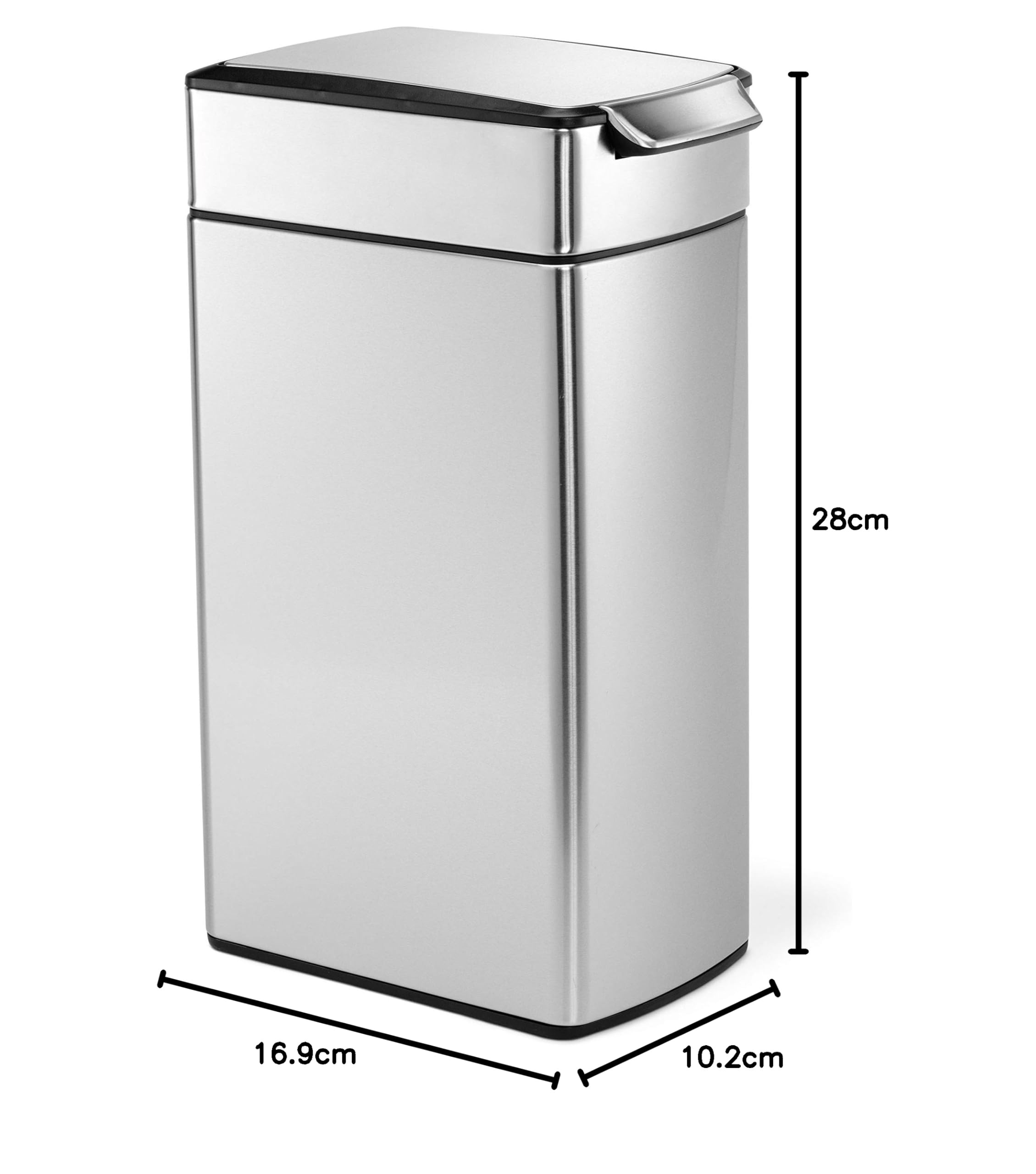 simplehuman Slim Touch-Bar Kitched Trash Can, 40 Liter, Brushed