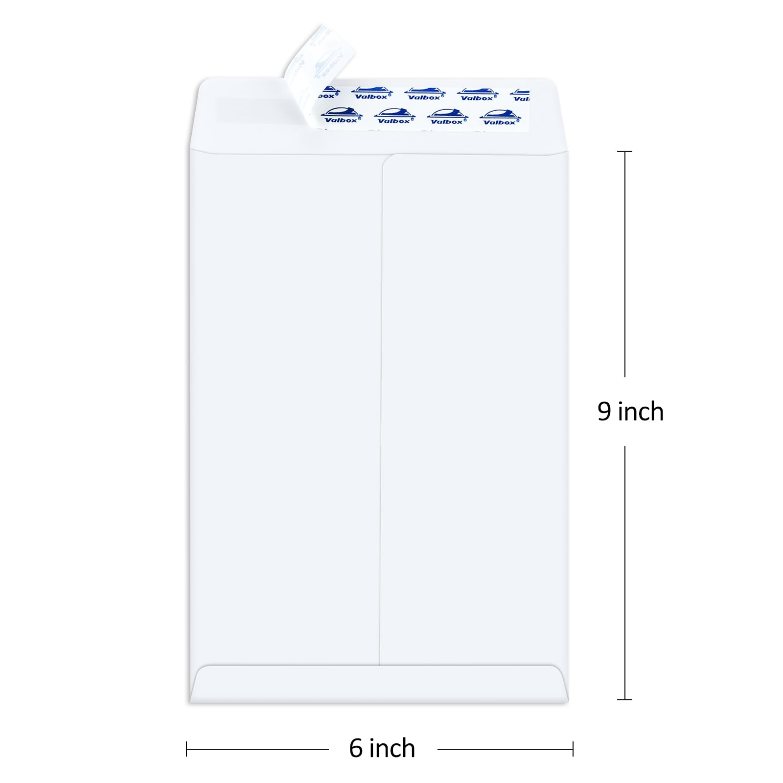 ValBox 6x9 Self Seal Security Catalog Envelopes 250 Count Small White Envelopes for Mailing, Storage and Organizing