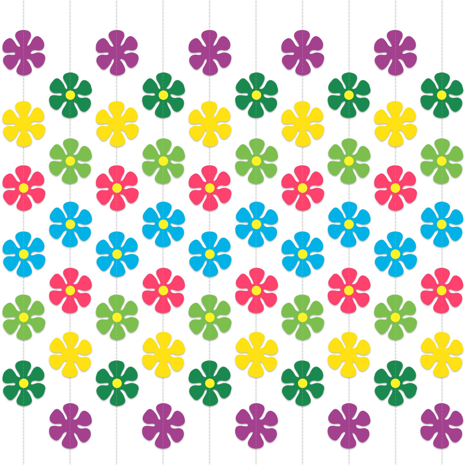 10 Packs Groovy Flower Party Banners Hanging Decor, Hippie Room Decor Groovy Party Decorations Flower Shaped Cutouts for Birthday Baby Shower 60s 70s Themed Party Supplies Decor