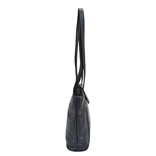 Anna by Anuschka Medium Tote, Magical Wings Black