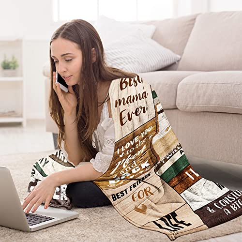 KERAOO to My Mom Gift from Daughter, Custom Birthday Blanket Gift for Mom, Best Mama Ever Gift, Christmas for Mom, Mother, Mama