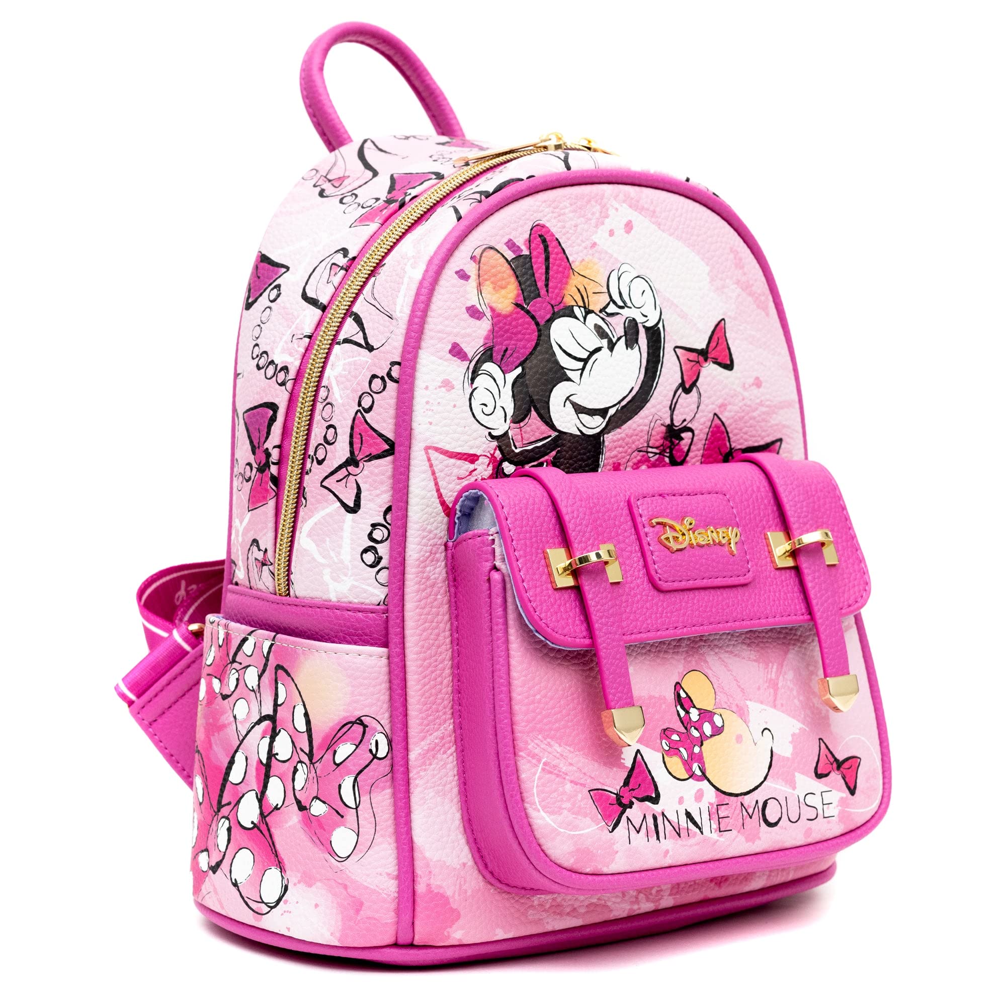 Wondapop Disney Minnie Mouse 11" Vegan Leather Fashion Mini Backpack