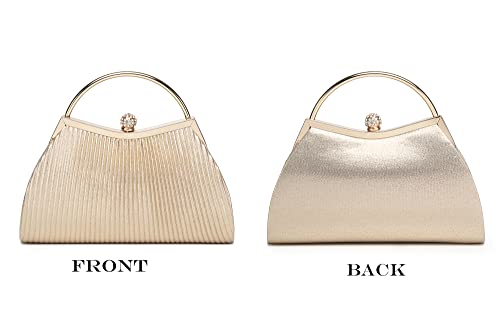 MUDUO Clutch Purses for Women Purses and Handbags Formal Wedding Party Prom Purse Money Bags (Champagne-MI)