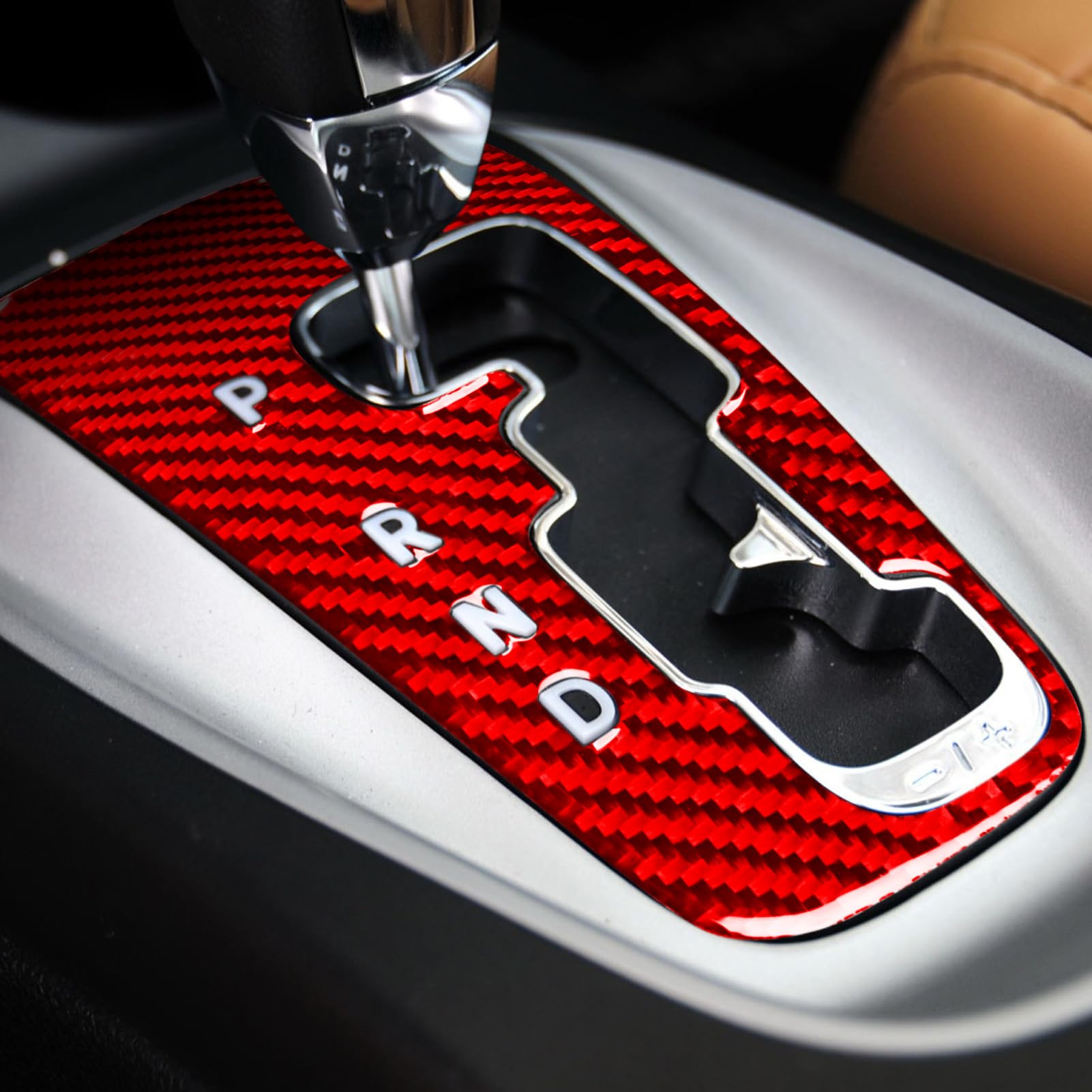 UOADA Real Premium Carbon Fiber Car Gear Box Control Decal Trim Center Console Gear Shift Panel Cover Sticker Interior Compatible with Dodge Journey 2011 2012 2013 2014 2015 2016 2017