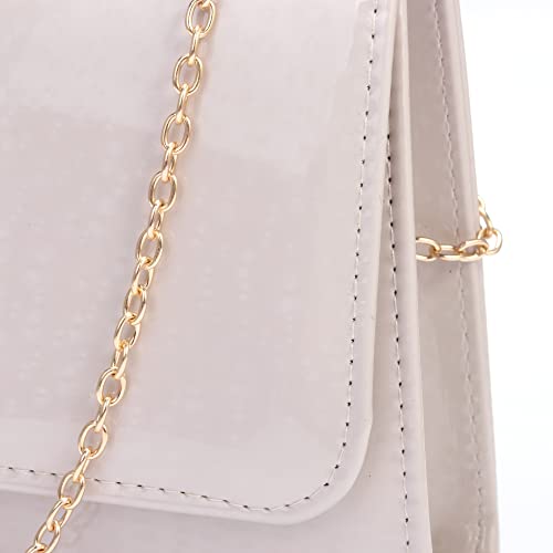 ZHANNI Women's Evening Bag Party Clutches Wedding Purses Cocktail Prom Handbags (Beige)