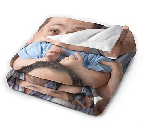 Custom Blanket with Photo Text Personalized Bedding Throw Blankets Customized Flannel Fleece Blankets for Family Birthday Wedding Gift Fits Couch Sofa Bedroom Living Room - 30"x40"
