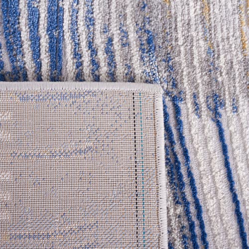 Safavieh Palma Collection 4'5" x 6'5" Beige/Blue PAM316A Modern Contemporary Abstract Non-Shedding Area Rug